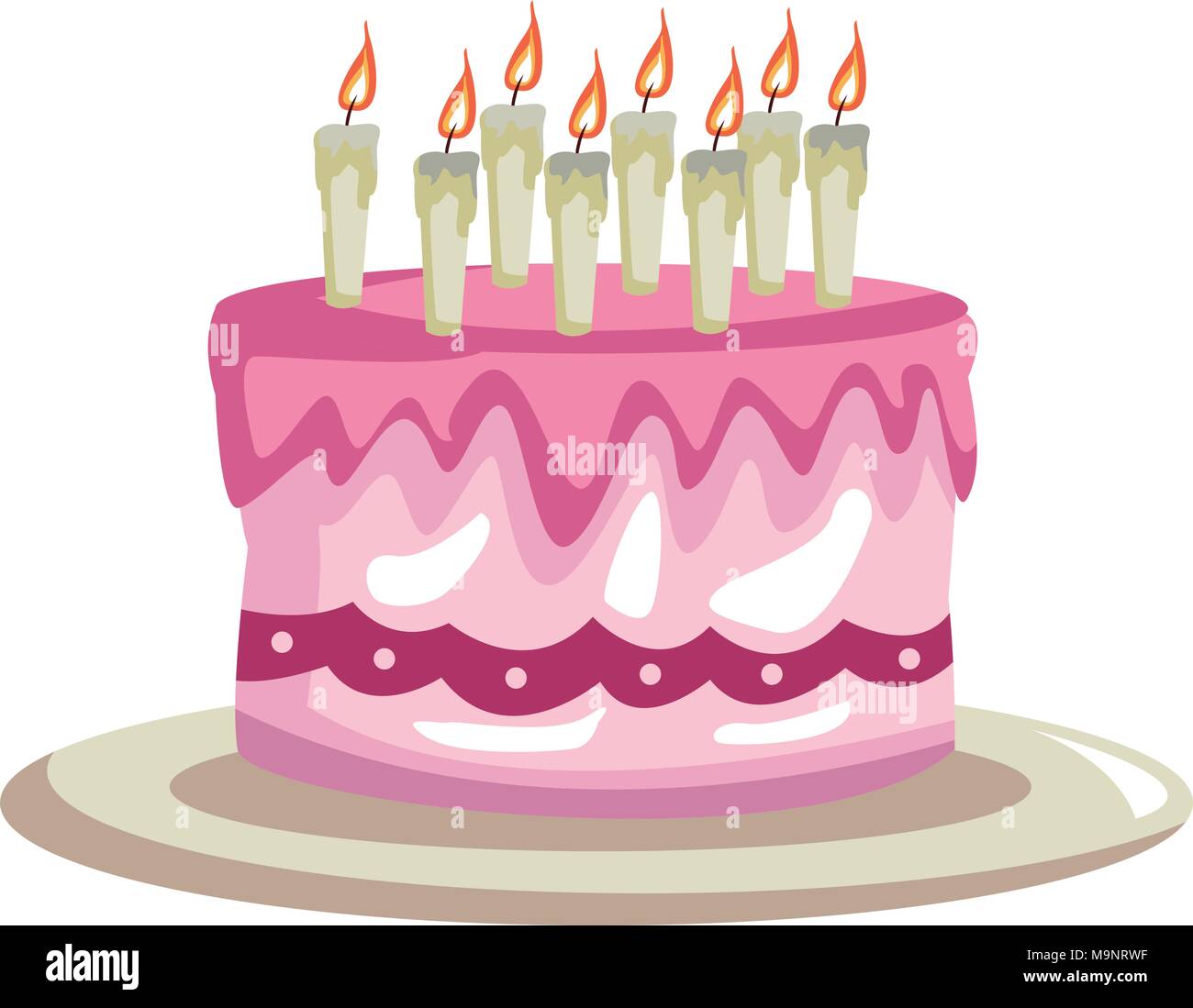 Birthday cake with candles Stock Vector Image & Art - Alamy