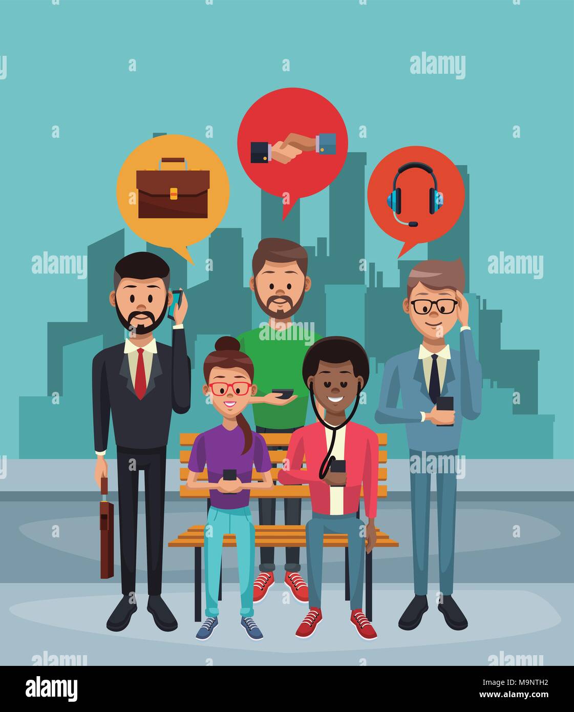 Young people social media Stock Vector Images - Alamy