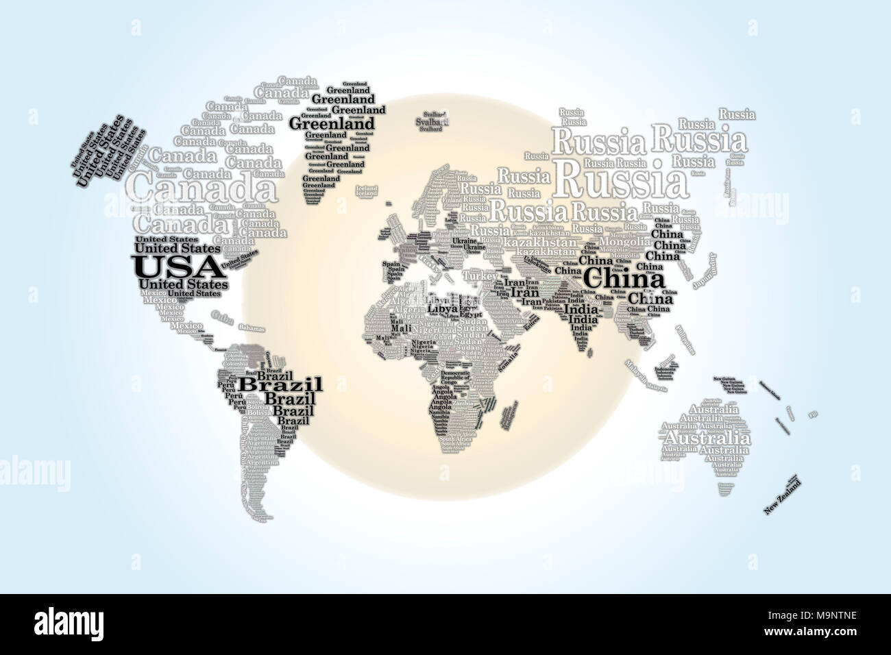 Word cloud. Countries Stock Photo - Alamy