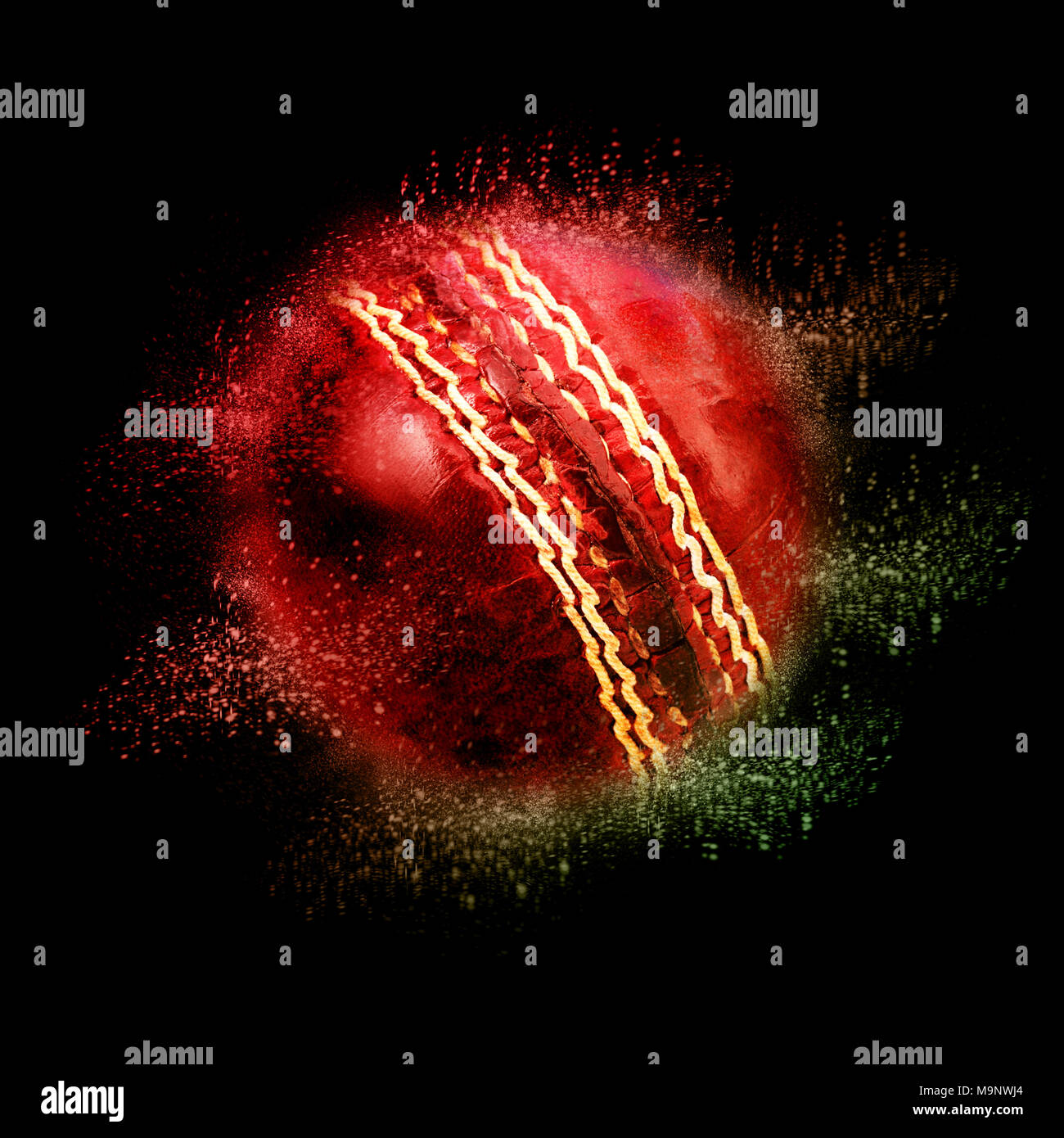 Powder sports ball effect isolated on black Stock Photo - Alamy