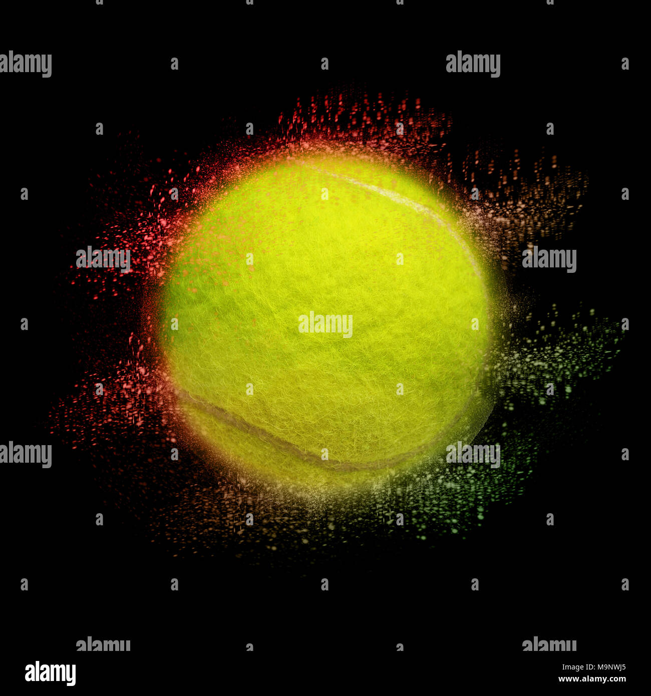 Powder sports ball effect isolated on black Stock Photo - Alamy