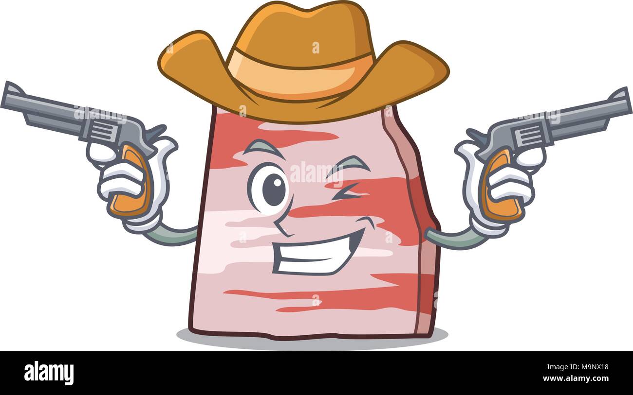 Cowboy pork lard character cartoon Stock Vector Image & Art - Alamy