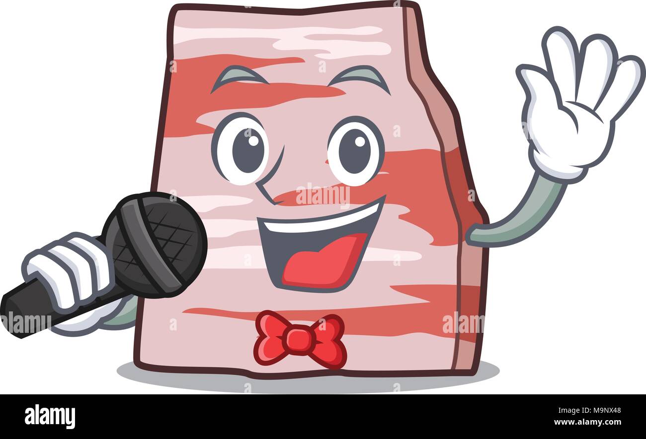 Singing pork lard mascot cartoon Stock Vector Image & Art - Alamy