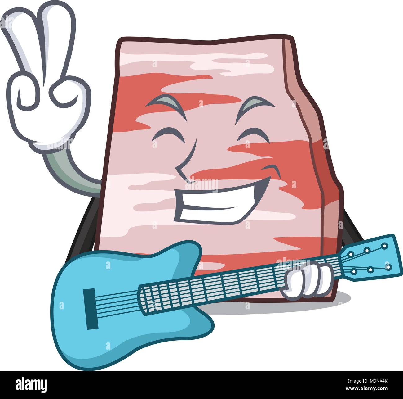 With guitar pork lard mascot cartoon Stock Vector Image & Art - Alamy