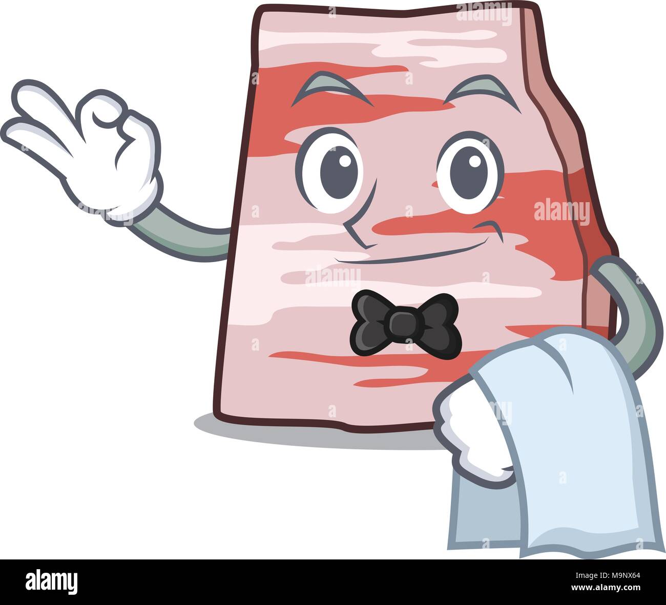 Waiter pork lard mascot cartoon Stock Vector Image & Art - Alamy