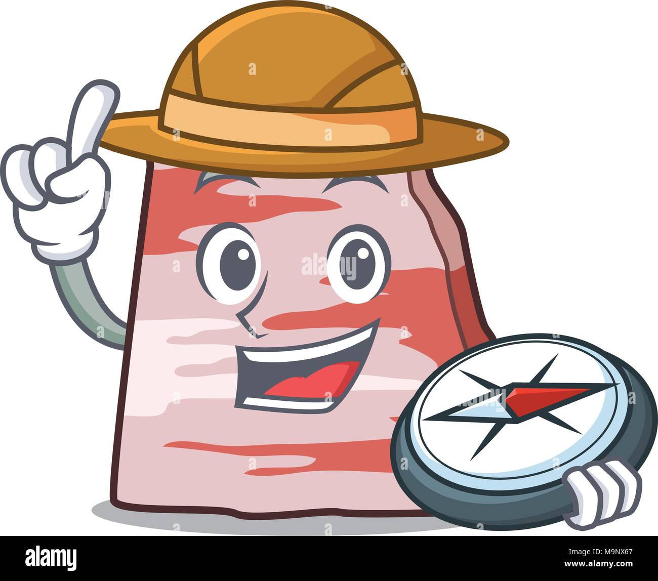 Explorer pork lard mascot cartoon Stock Vector Image & Art - Alamy