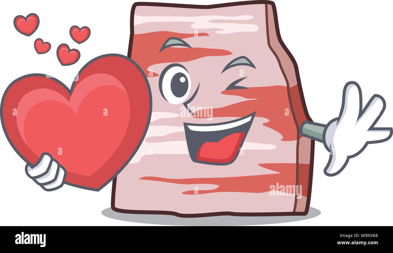 With heart pork lard mascot cartoon Stock Vector Image & Art - Alamy