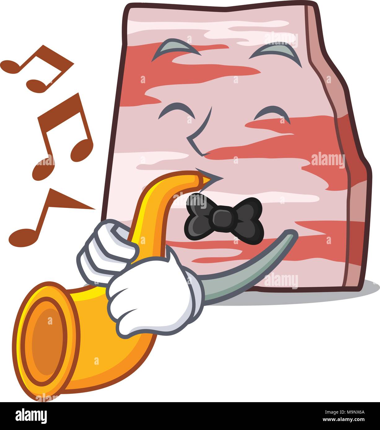 With trumpet pork lard mascot cartoon Stock Vector Image & Art - Alamy