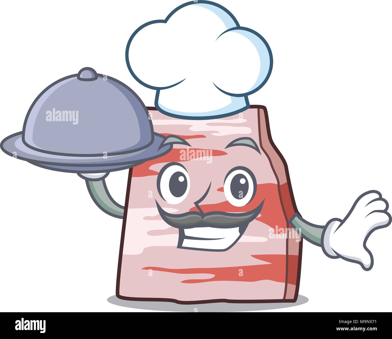 Chef with food pork lard mascot cartoon Stock Vector Image & Art - Alamy