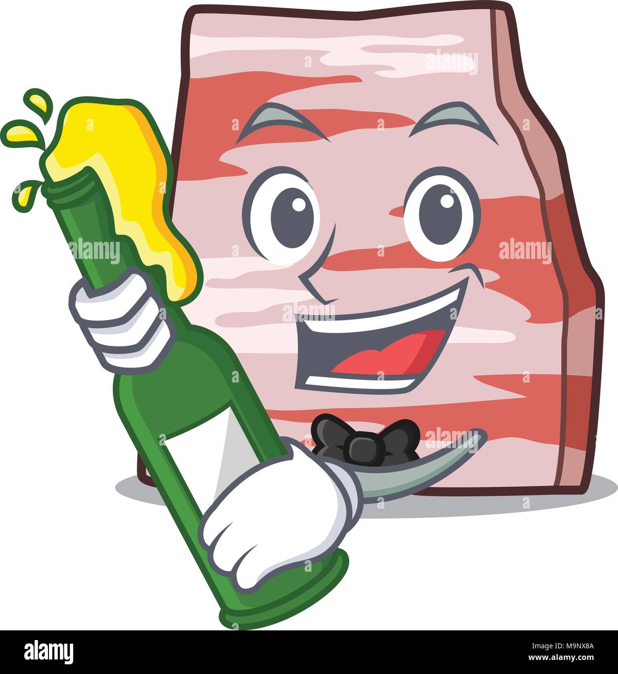 With beer pork lard mascot cartoon Stock Vector Image & Art - Alamy