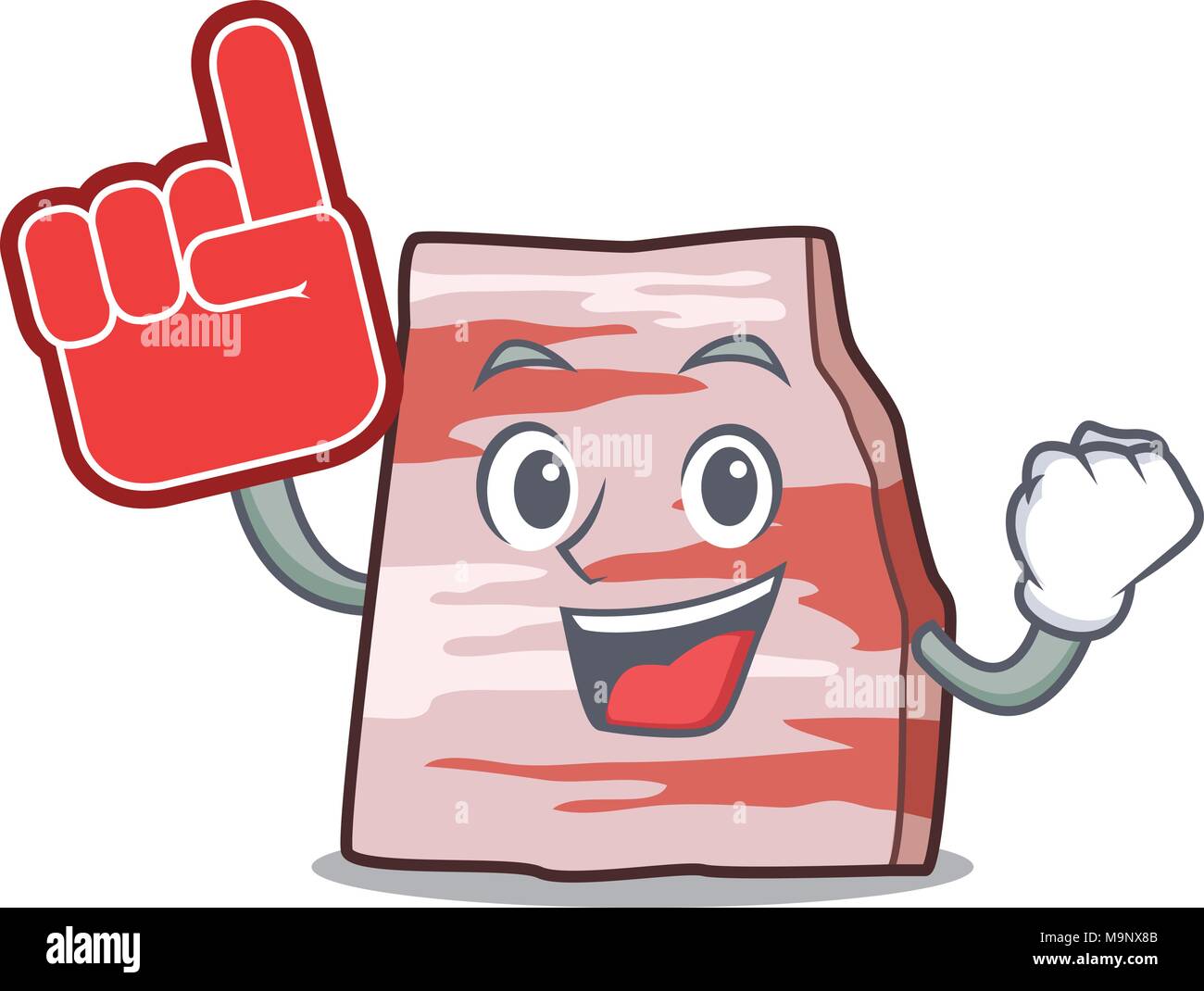 Foam finger pork lard mascot cartoon Stock Vector Image & Art - Alamy