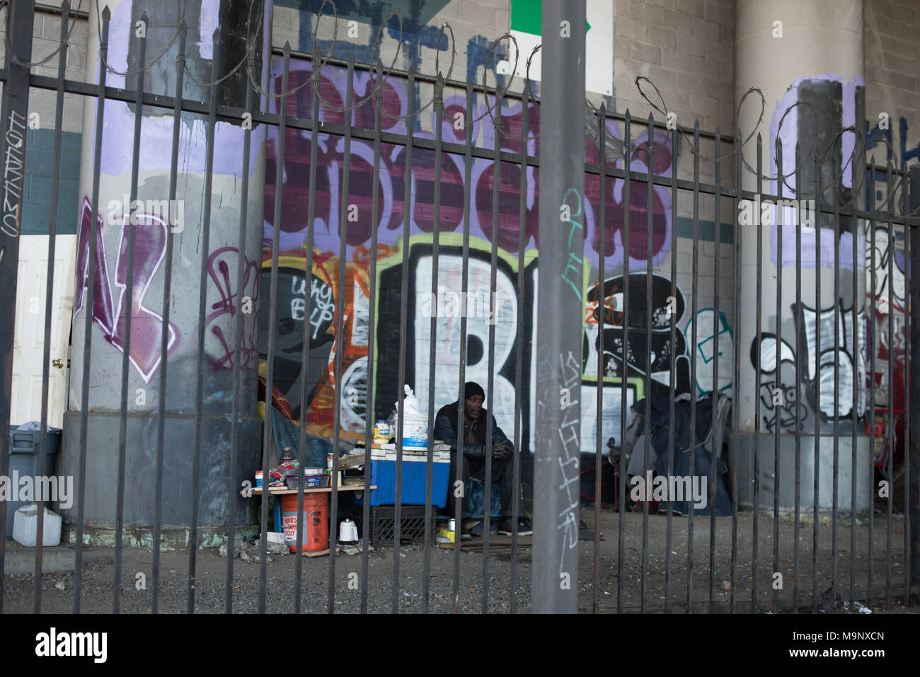 Homeless under bridge hi-res stock photography and images - Alamy