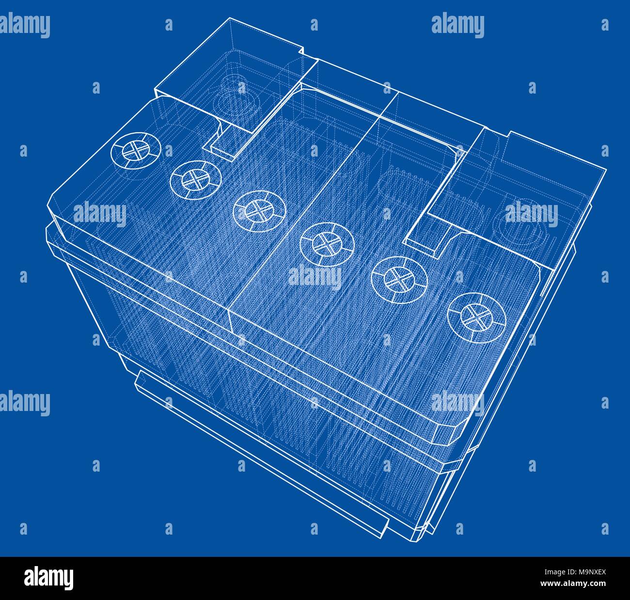 Battery car outline. Vector rendering of 3d Stock Vector Image & Art ...