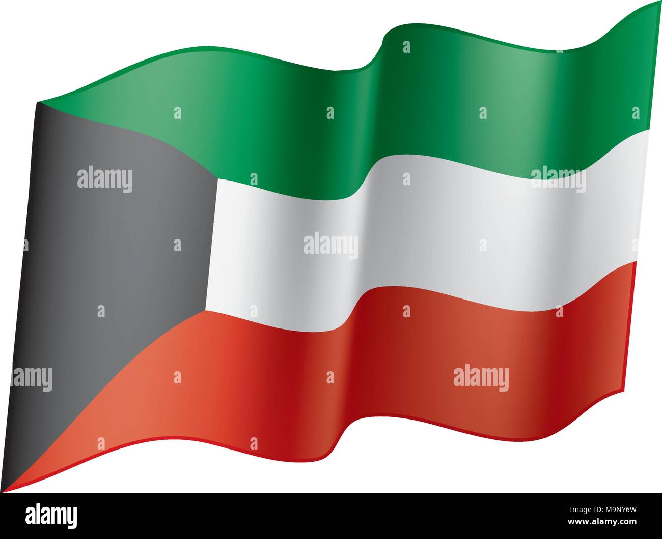 Kuwaiti flag flying Stock Vector Images - Alamy