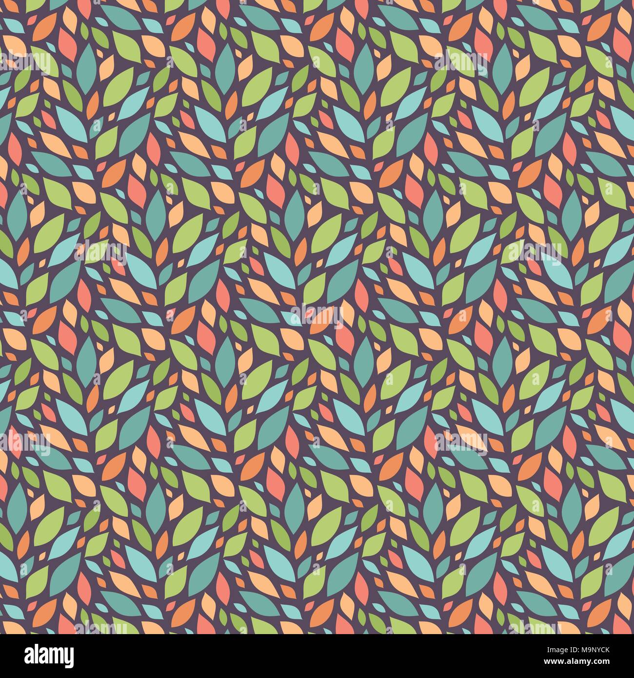 Seamless color leaves pattern Stock Vector Images - Alamy