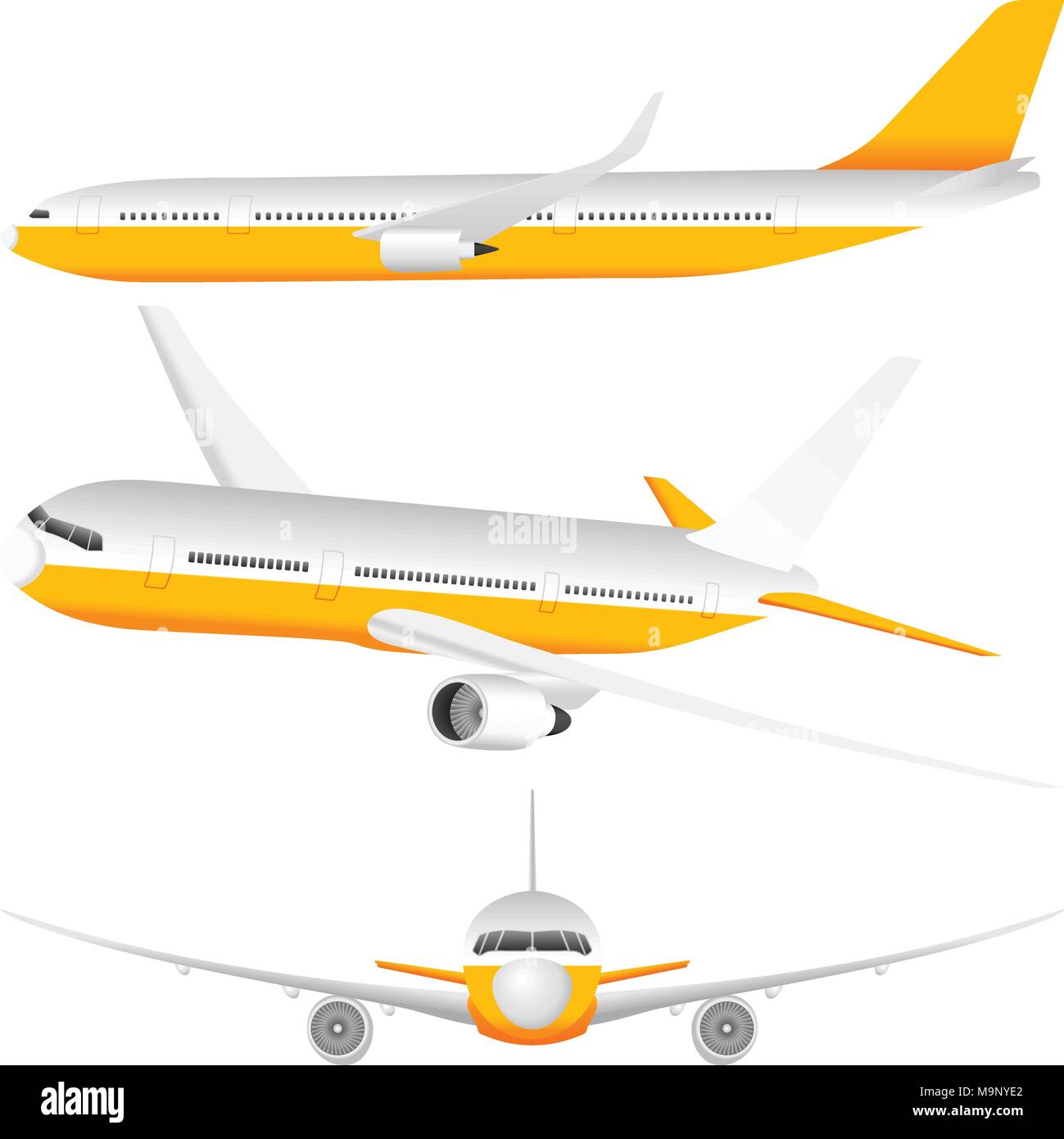 Airplane set on a white background Stock Vector Image & Art - Alamy