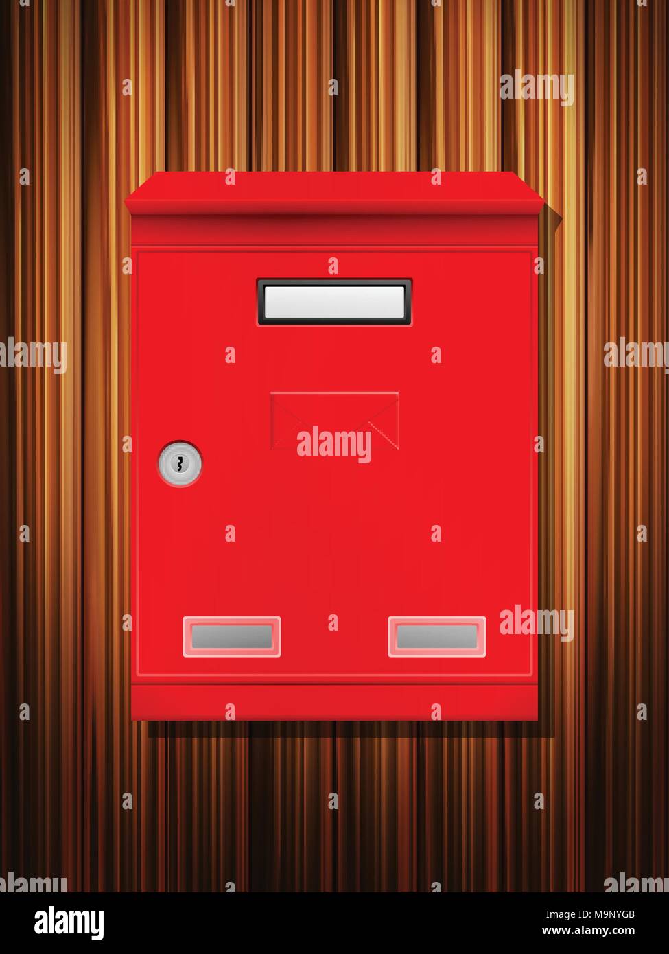 Red mailbox on post Stock Vector Images - Alamy