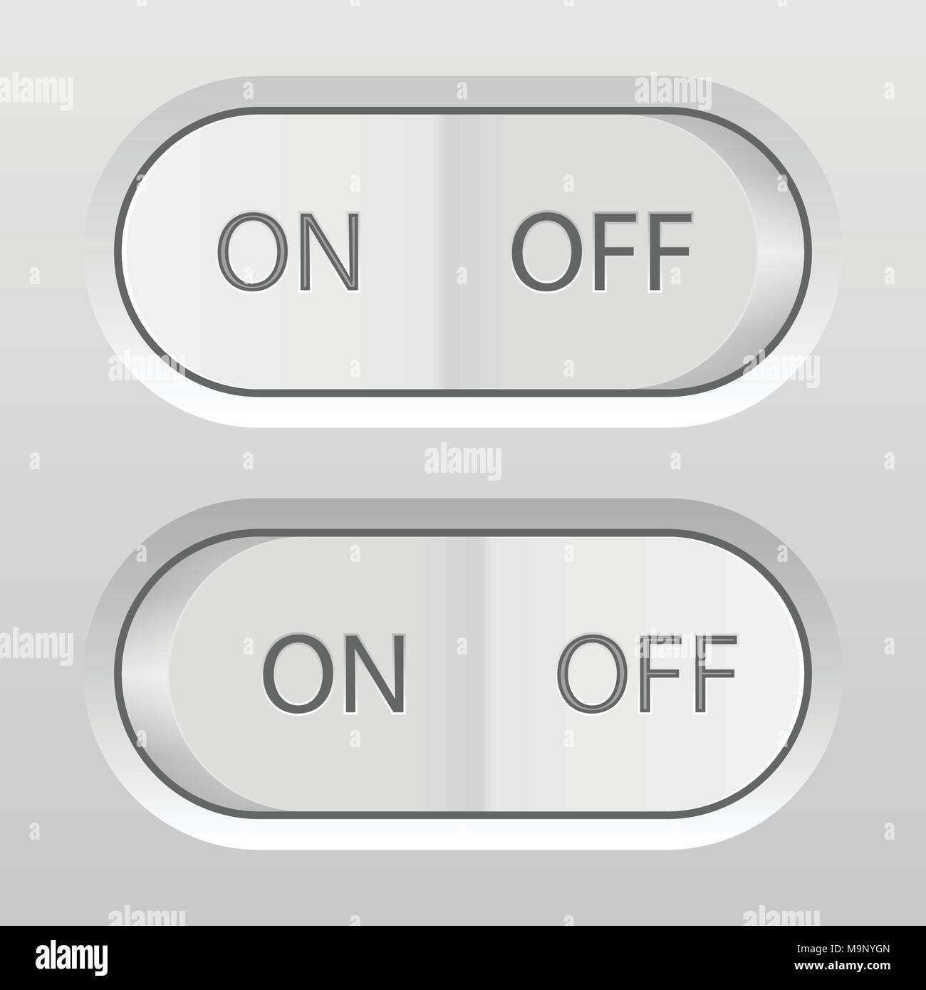 On/off buttons on a grey background Stock Vector Image & Art - Alamy