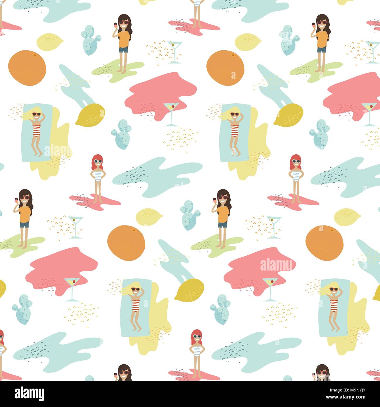 Summertime vector vectors hi-res stock photography and images - Alamy