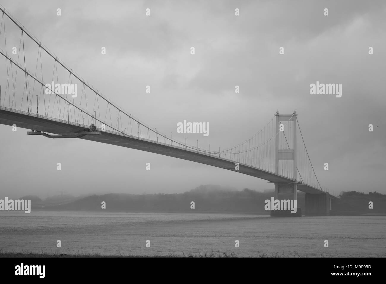 Severn bridge wales view Black and White Stock Photos & Images - Alamy