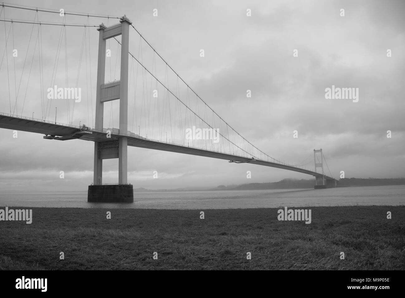 Severn bridge wales view Black and White Stock Photos & Images - Alamy