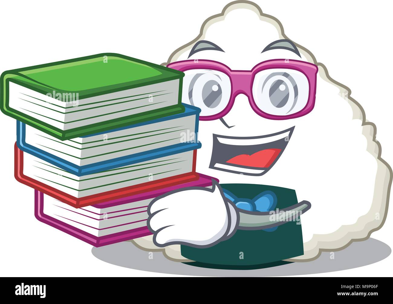 Student with book Onigiri mascot cartoon style Stock Vector Image & Art ...