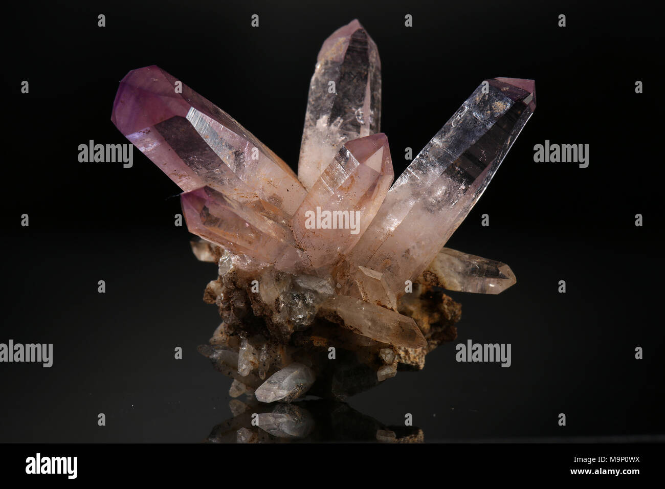 Amethyst geode on black background. Beautiful natural crystals gemstone ...