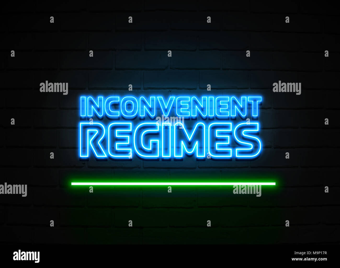 Inconvenient Regimes neon sign - Glowing Neon Sign on brickwall wall ...
