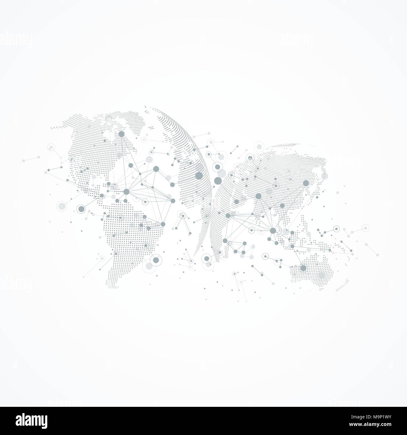 Big data visualization with a world globe. Abstract vector background ...