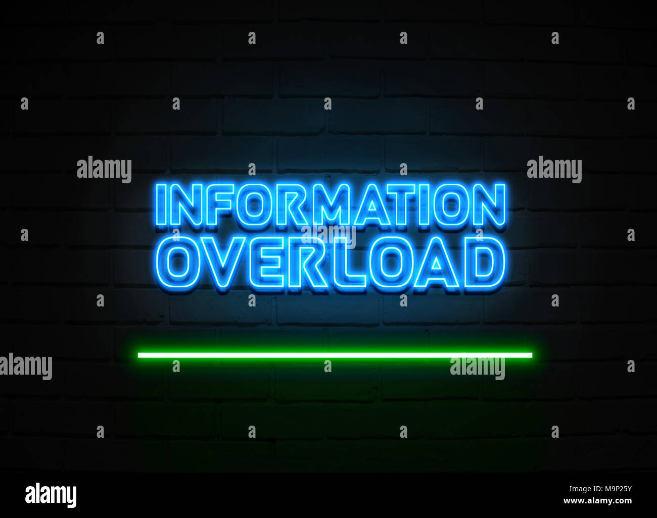 Information Overload neon sign - Glowing Neon Sign on brickwall wall ...