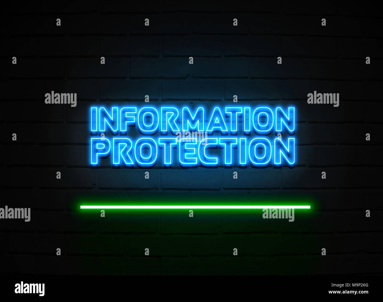 Information Protection neon sign - Glowing Neon Sign on brickwall wall ...