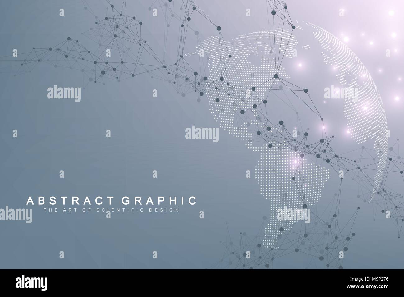 Big data complex world globe. Graphic abstract background communication. Perspective backdrop of ...