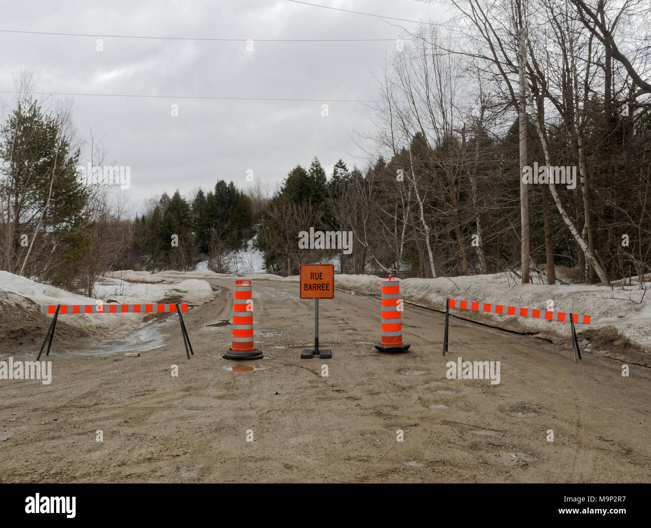 French road blocked by flooding hi-res stock photography and images - Alamy