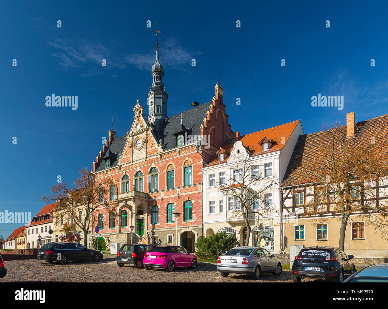 City Hall on the Market Square, Dahlen, Saxony, Germany Stock Photo - Alamy