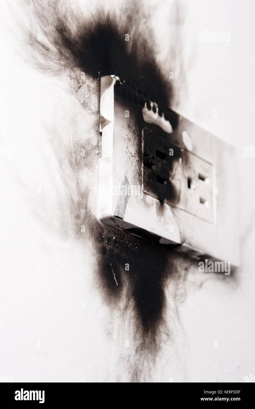 electrical failure in power outlet isolated Stock Photo - Alamy
