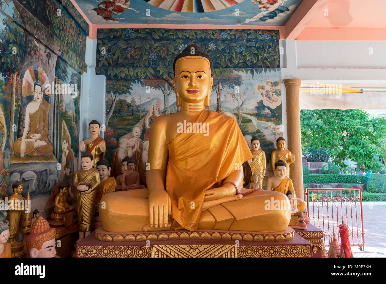 Seated Buddha statue at Wat Preah Prohm Rath temple, Siem Reap ...