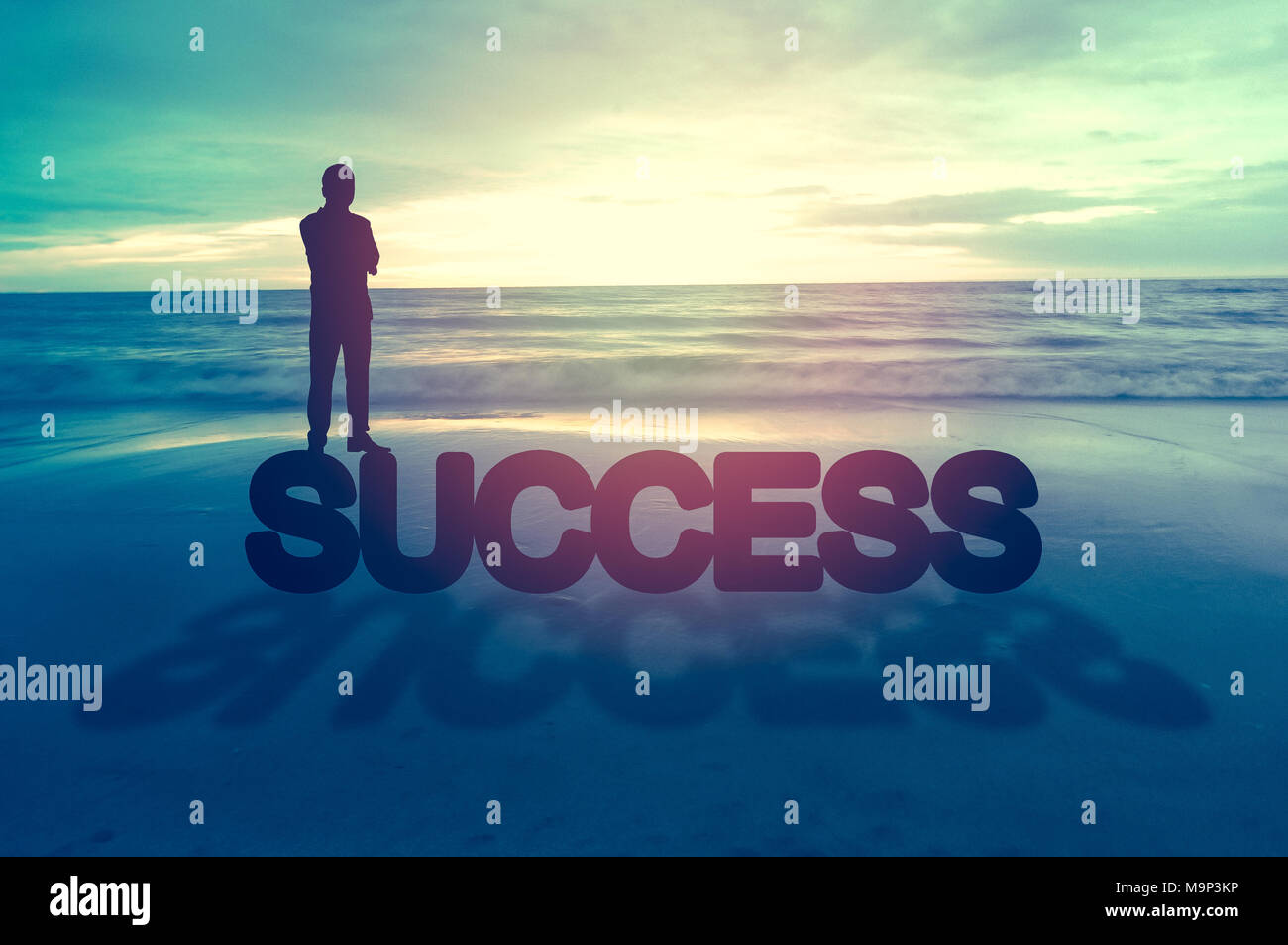 Leadership silhouette man standing on hi-res stock photography and ...