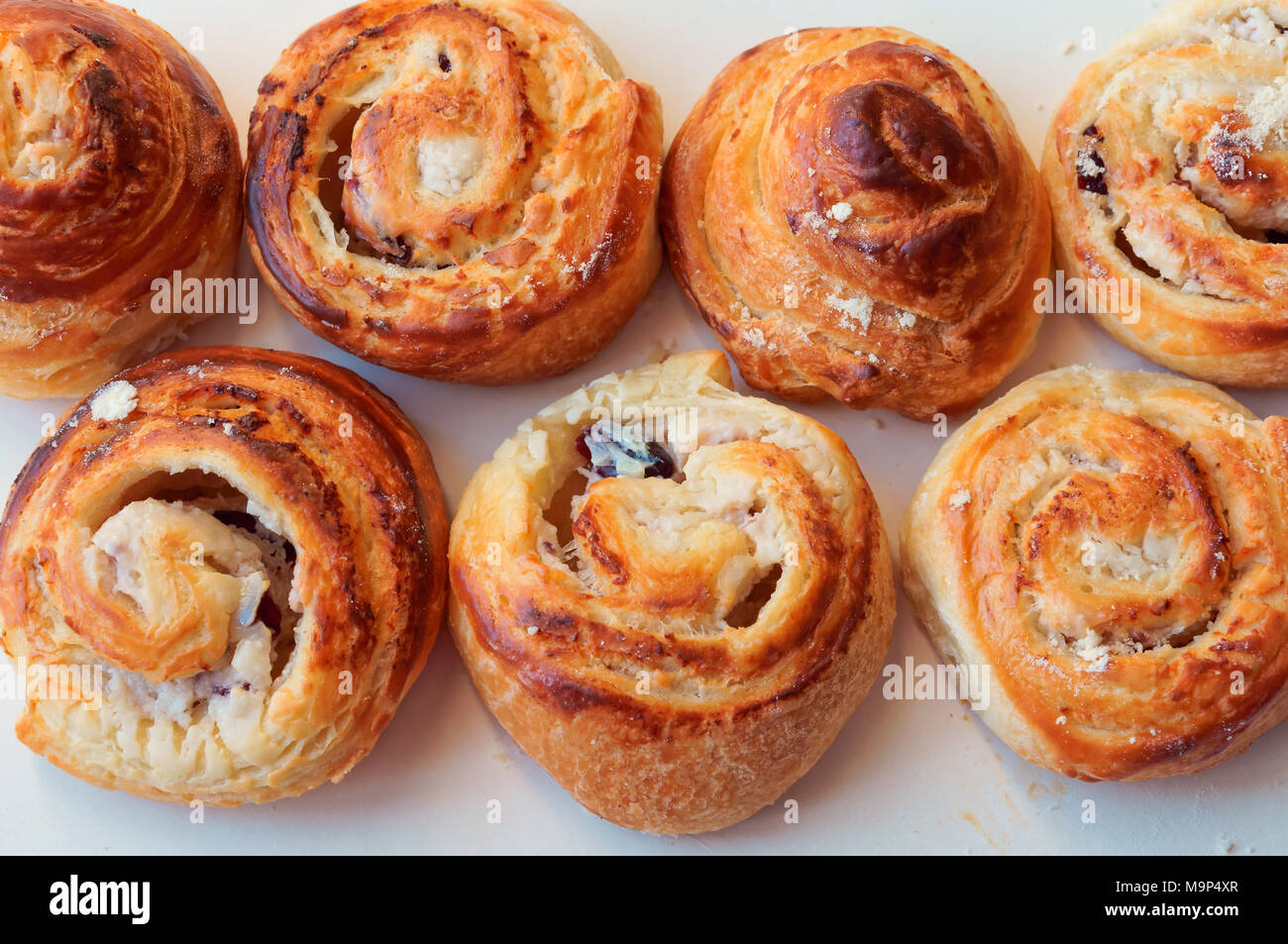 buns of puff pastry, curly buns with cheese, cheese baked puff pastry ...