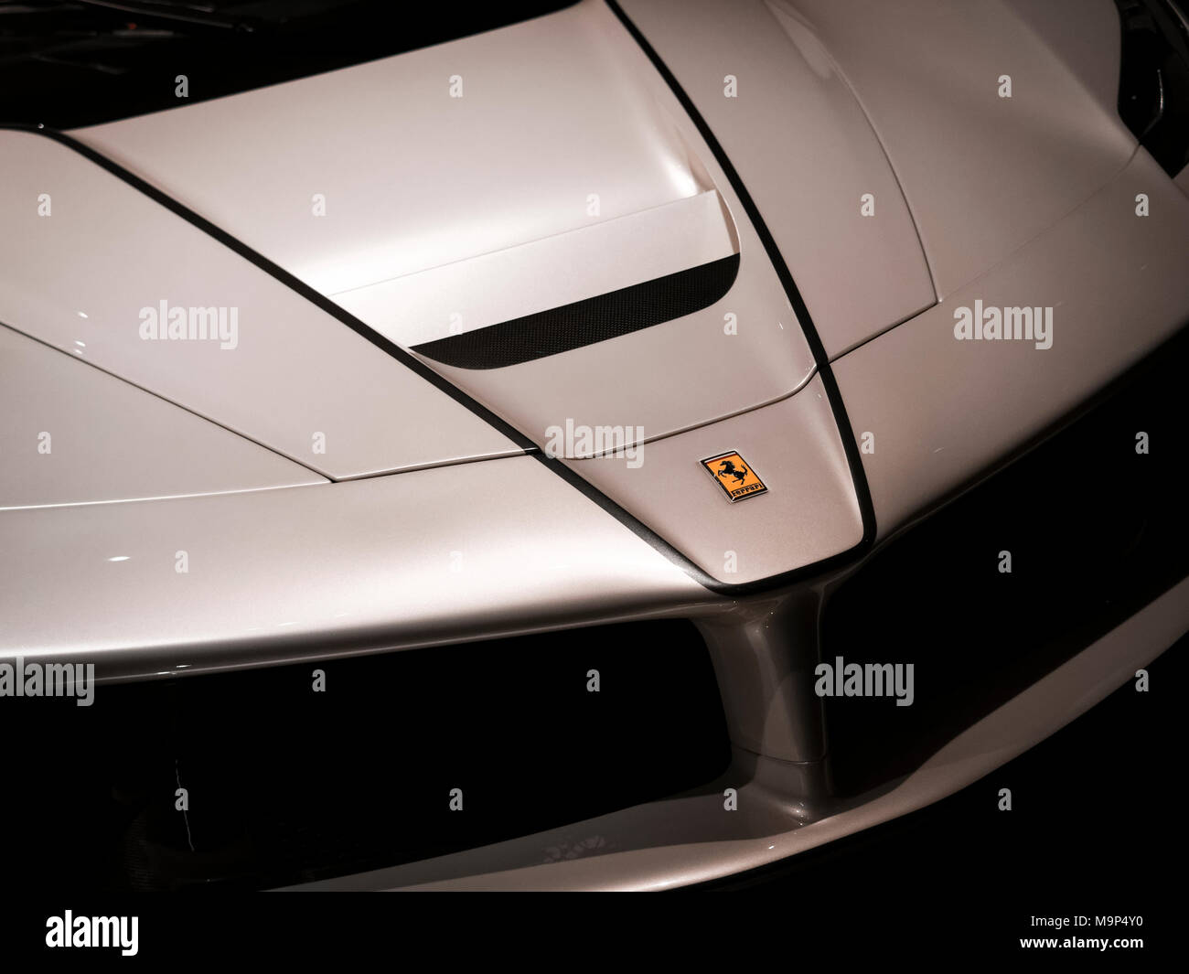 Detail of a La Ferrari Aperta sports car from 2016, featuring a hybrid ...