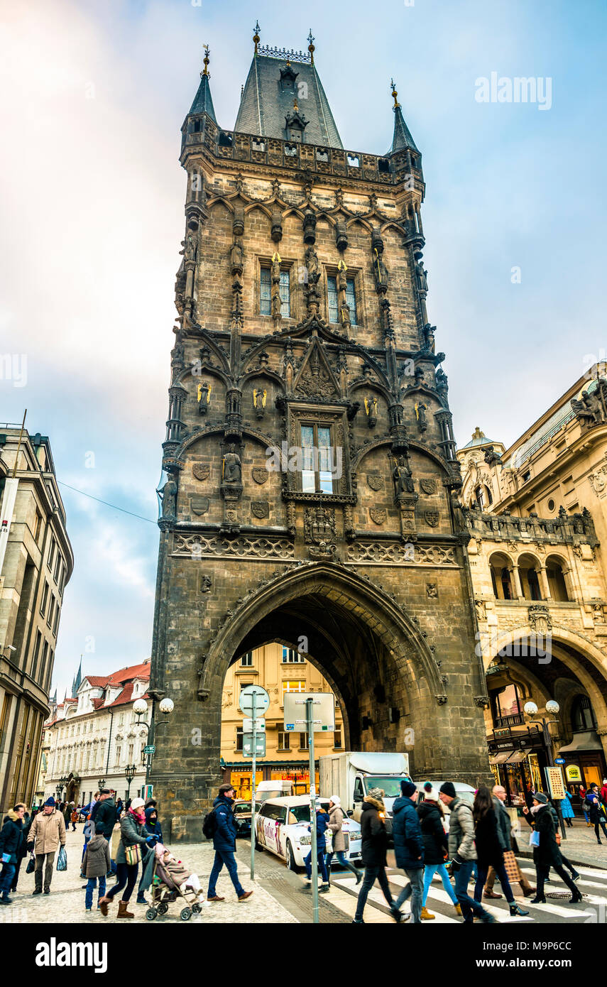 Prasna brana, Powder Gate or Powder Tower, Old Town, Stare Mesto, Republic Square, Namesti ...