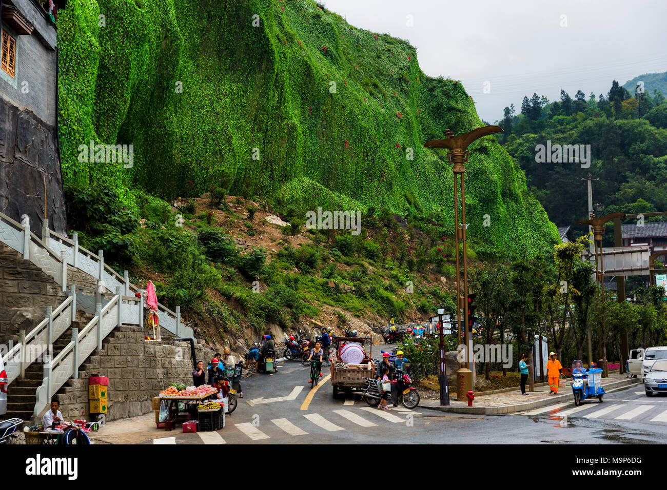 Street market during daytime Maotai, China Stock Photo - Alamy