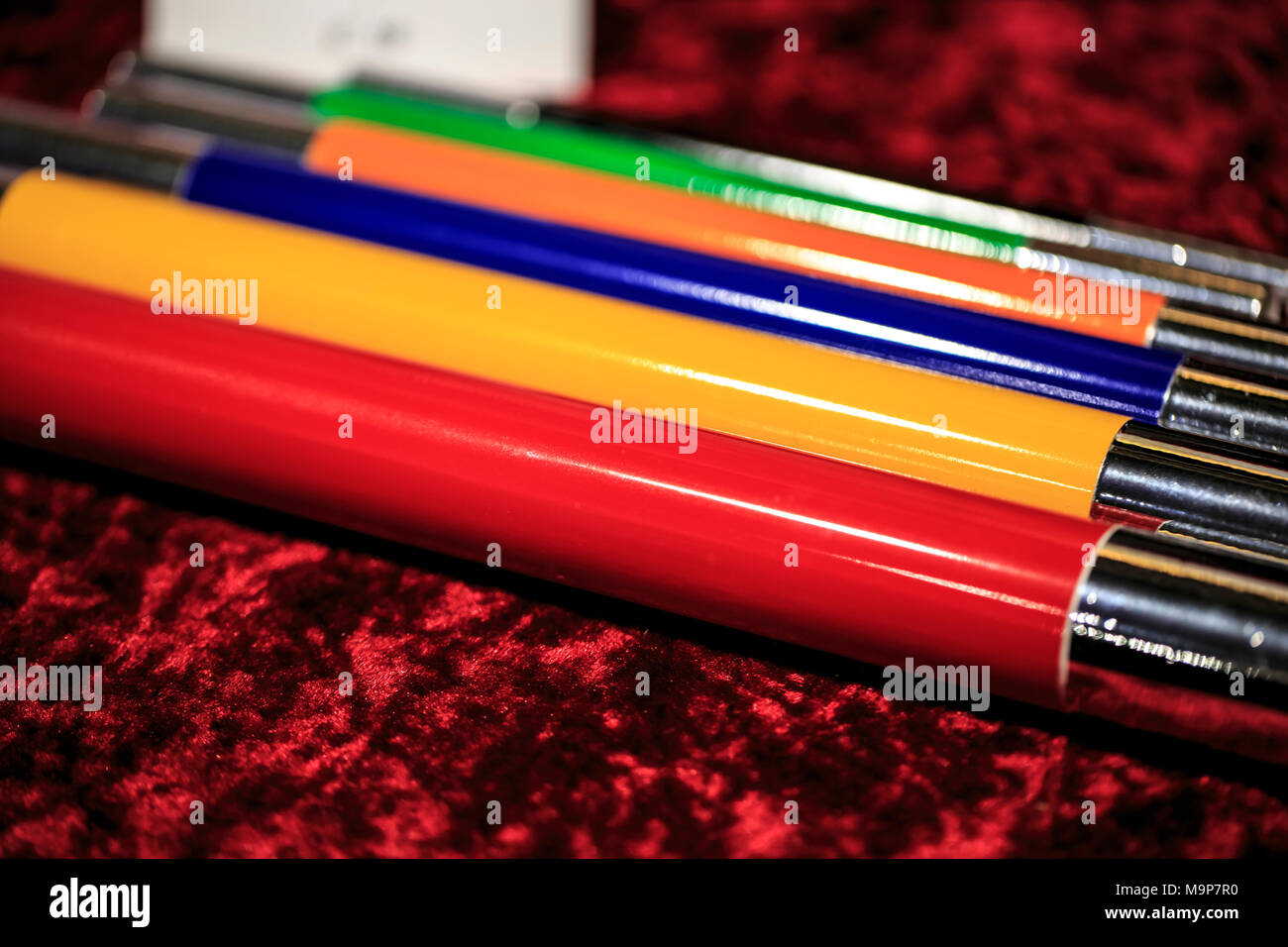 Group of color magic wands Stock Photo - Alamy