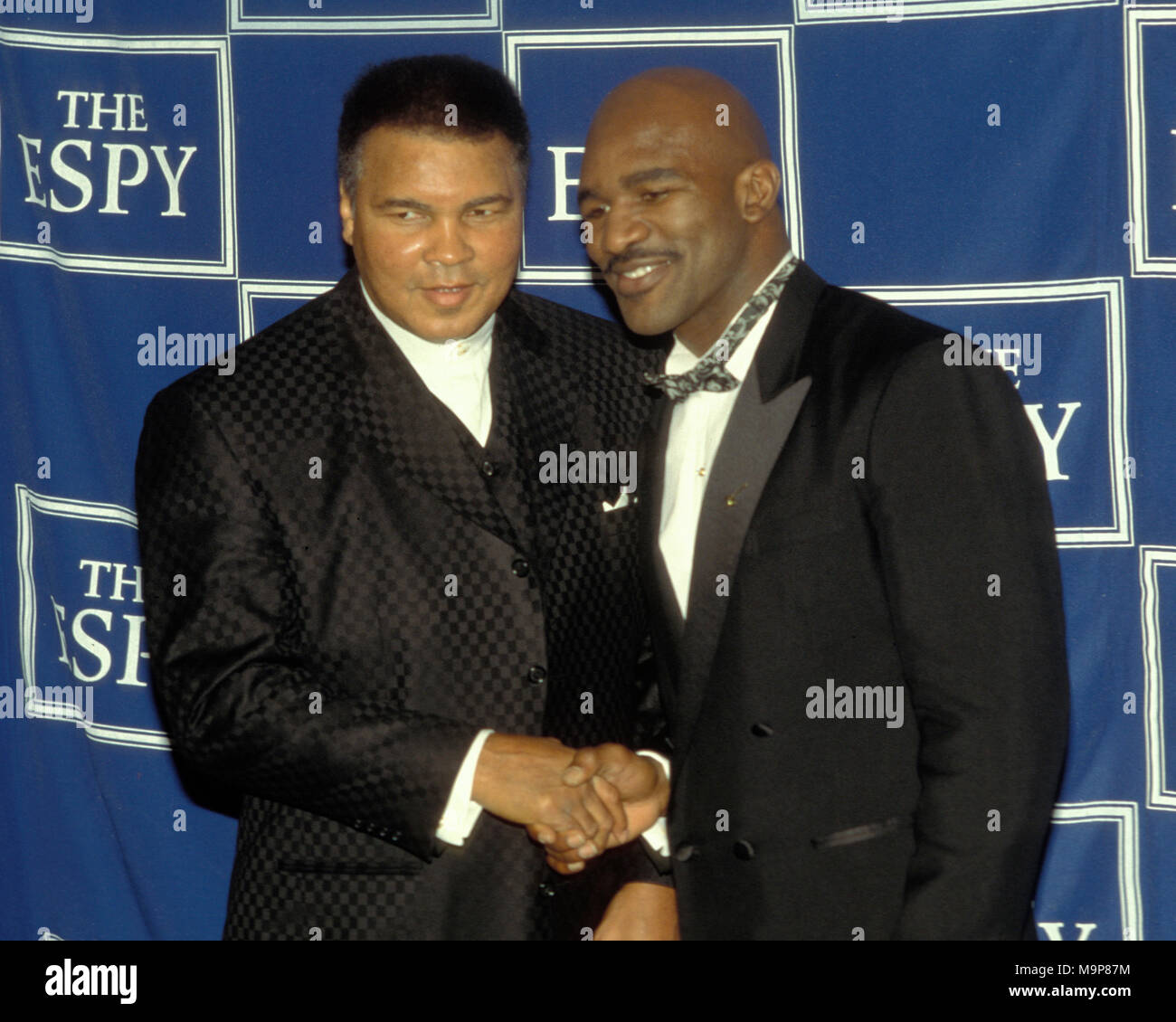 NEW YORK, NY - FEBRUARY 10: Muhammad Ali & Evander Holyfield during ... NEW YORK, NY - FEBRUARY 10: Muhammad Ali & Evander Holyfield during ...