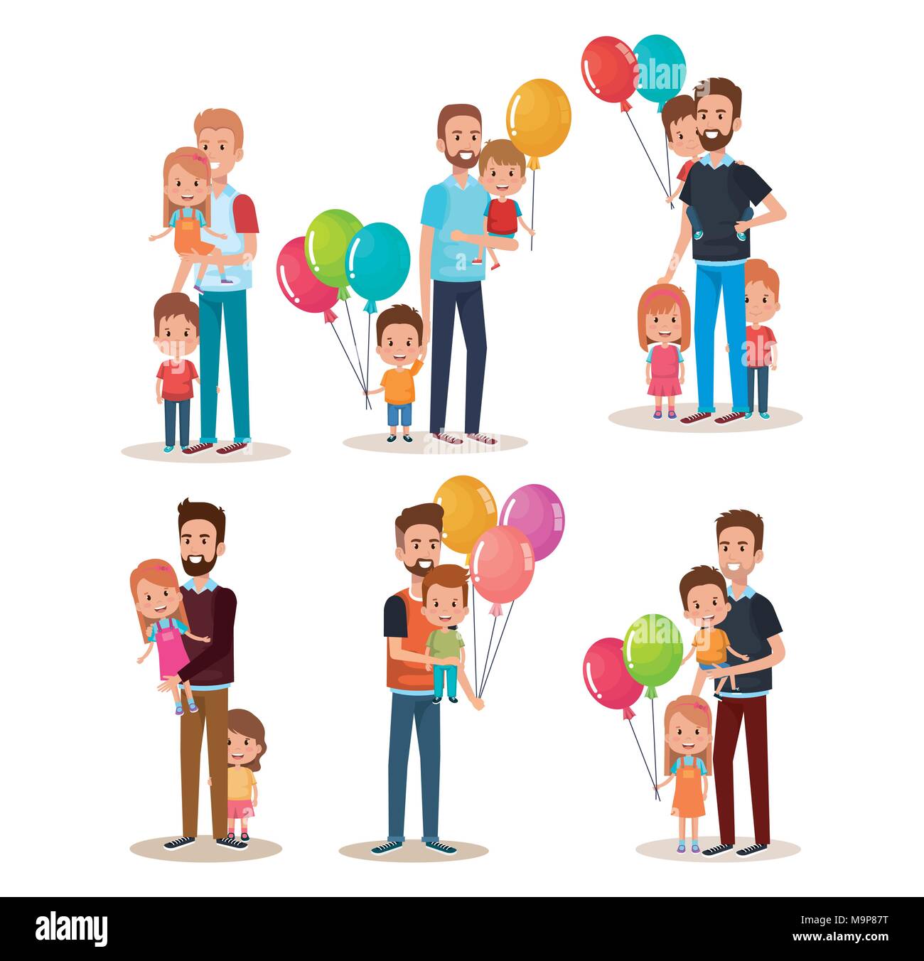 set cute family happy characters Stock Vector Image & Art - Alamy