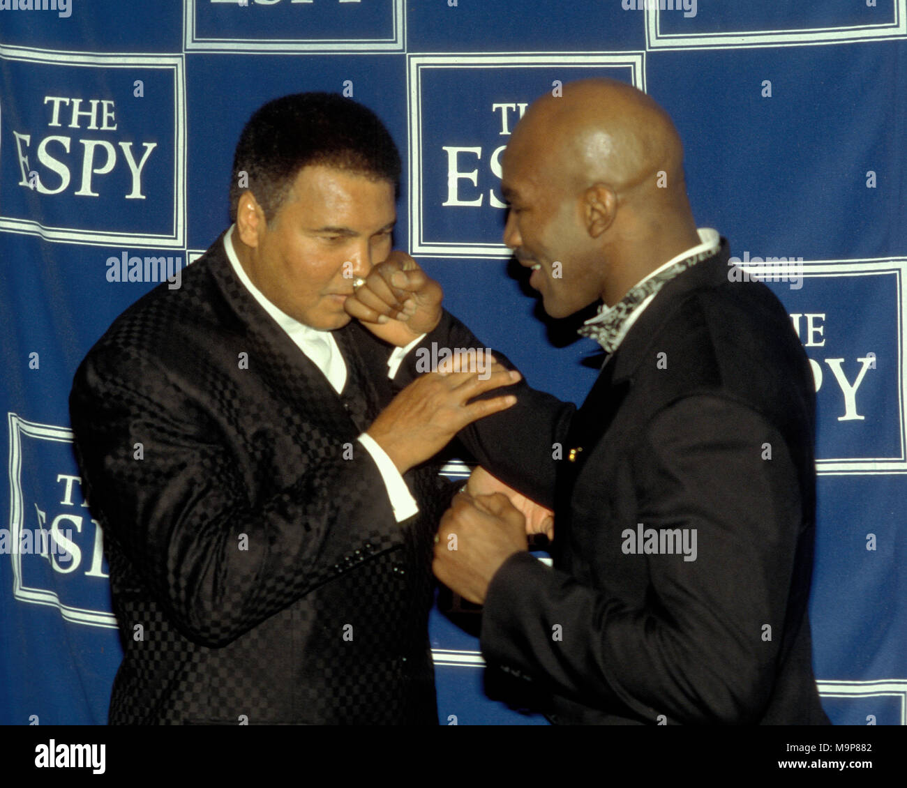 NEW YORK, NY - FEBRUARY 10: Muhammad Ali & Evander Holyfield during ... NEW YORK, NY - FEBRUARY 10: Muhammad Ali & Evander Holyfield during ...
