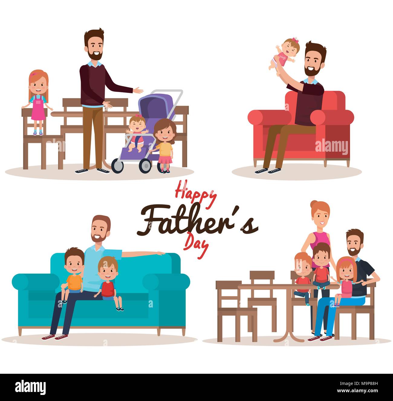 happy fathers day characters Stock Vector Image & Art - Alamy