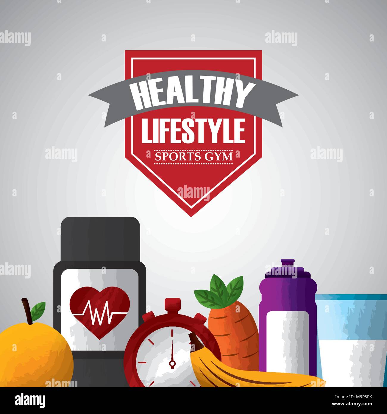 healthy lifestyle sports gym food Stock Vector Image & Art - Alamy