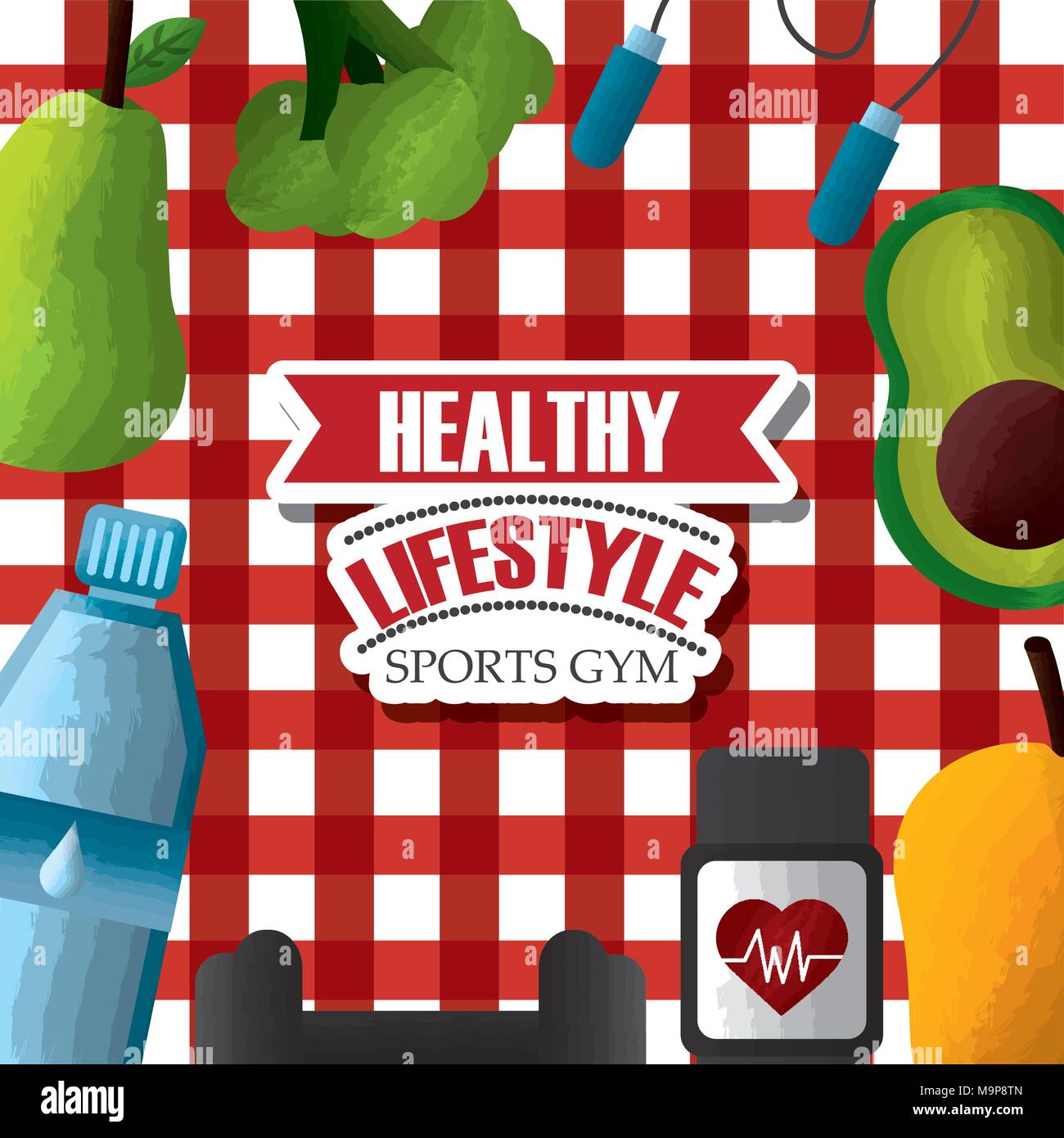 Healthy Lifestyle Sport Gym Food Stock Vector Image And Art Alamy