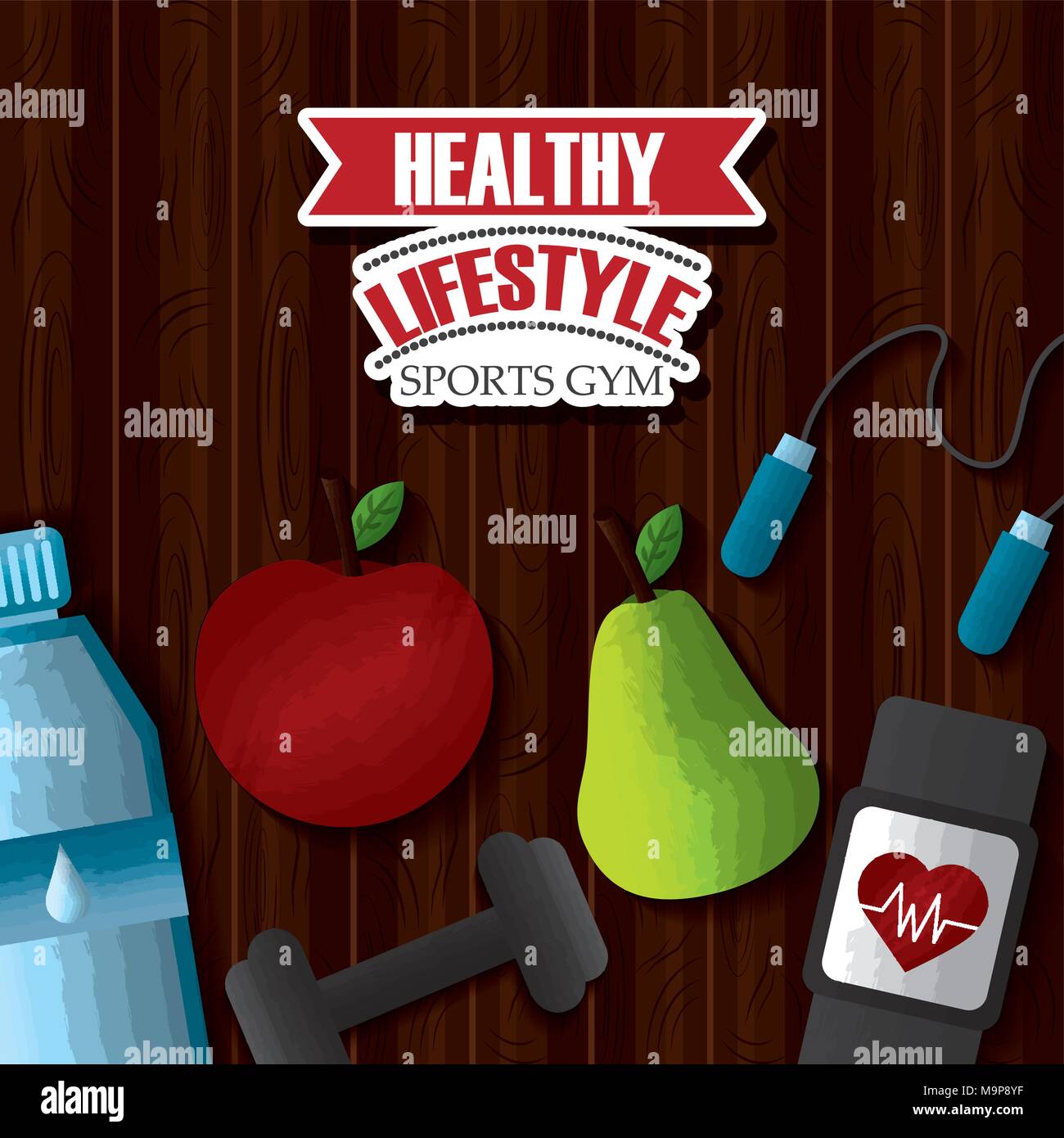 healthy lifestyle sport gym food Stock Vector Image & Art - Alamy