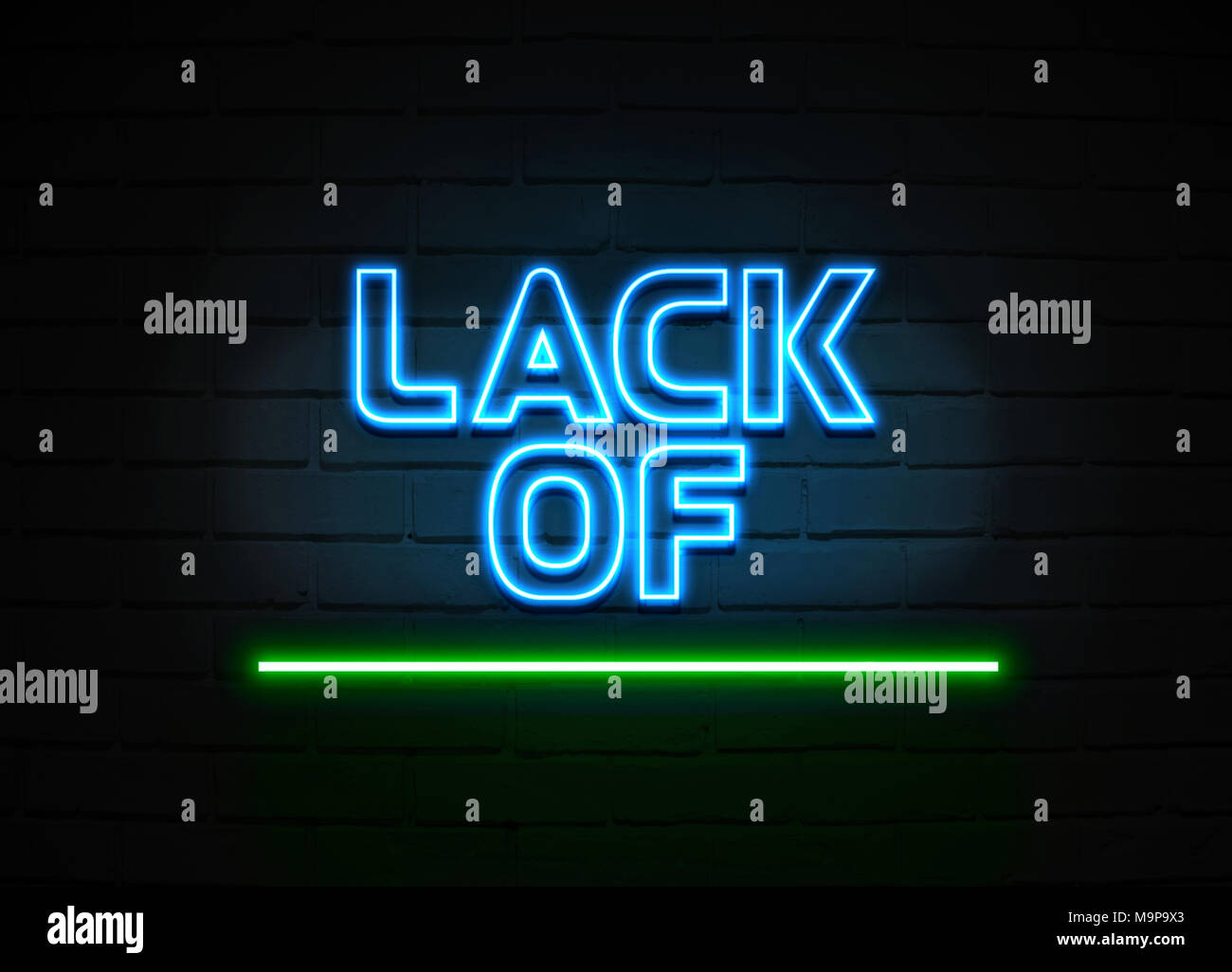 Lack Of Evidence neon sign - Glowing Neon Sign on brickwall wall - 3D ...